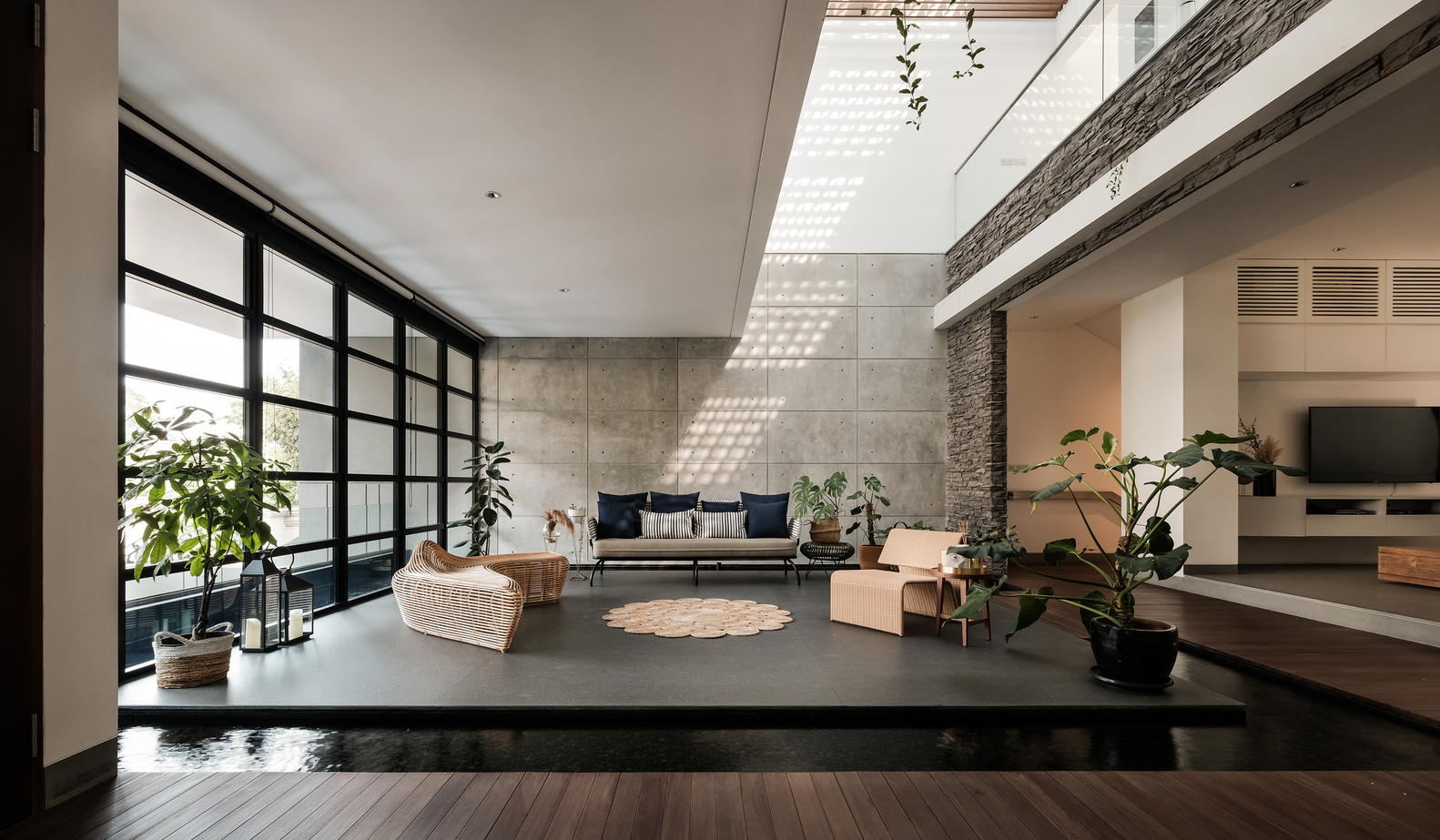 DL House by DP+HS Architects Has a Beautiful Skylight & Shallow Pond to ...